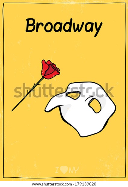 Broadway Hand Drawing Poster Stock Vector (Royalty Free) 179139020 ...