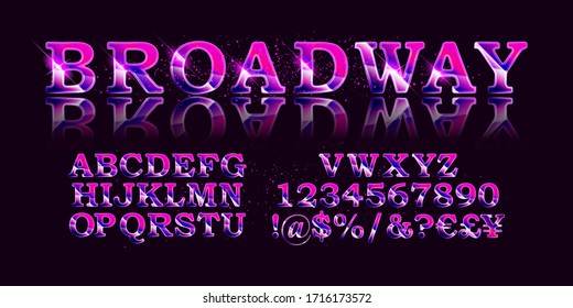 Broadway Style Retro Light Bulb Font Stock Vector (Royalty Free ...