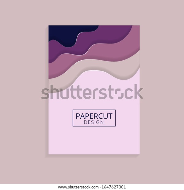 Brochure A4 Template Design Papercut Style Stock Vector (Royalty Free ...