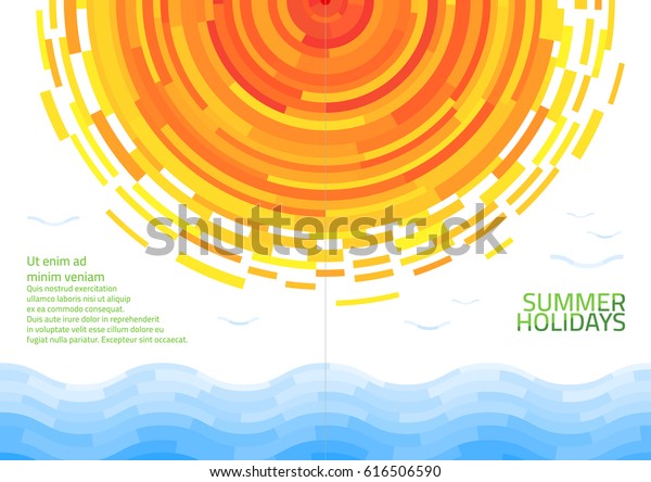 Brochure Abstract Sun Sea Template Magazine Stock Vector (Royalty Free ...