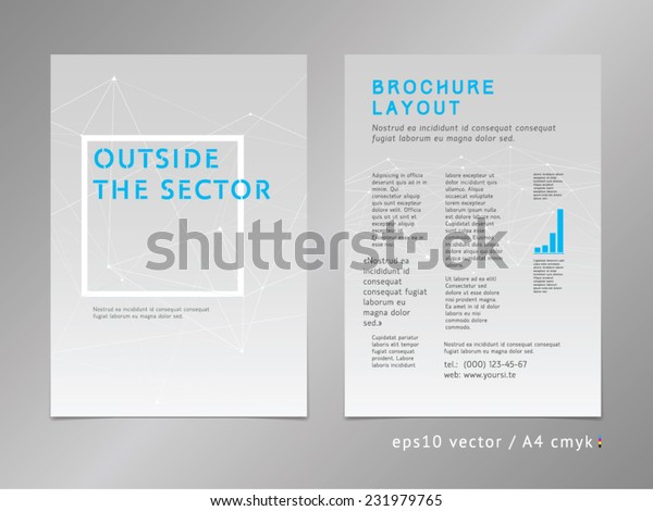 Brochure, catalog, cover, page layout template. Think outside the box ...