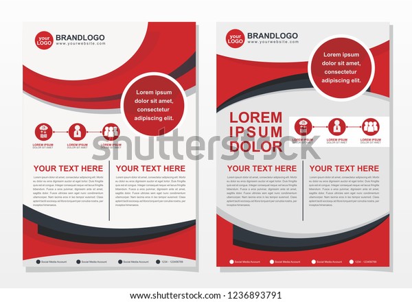 Brochure Desgn Template Red White Color Stock Vector (Royalty Free ...