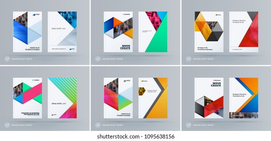 Brochure Design Triangular Template Colourful Modern Stock Vector ...