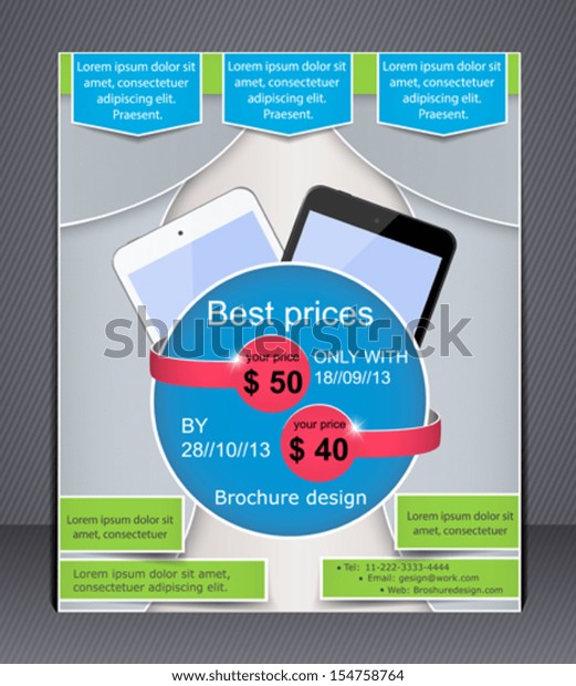 Brochure Digital Devices Template Magazine Cover Stock Vector (Royalty ...