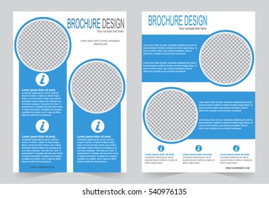 Brochure Template Flyer Design Blue Color Stock Vector (Royalty Free ...