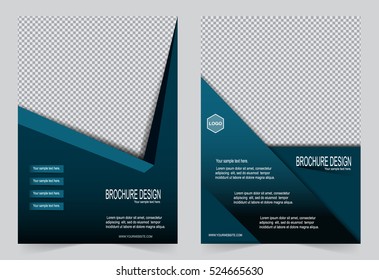 Brochure Template Flyer Design Navy Blue Stock Vector (Royalty Free ...