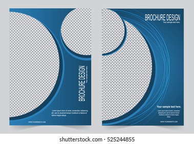Brochure Template Flyer Design Navy Blue Stock Vector (Royalty Free ...
