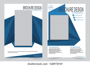 Brochure Template Flyer Design Navy Blue Stock Vector (Royalty Free ...