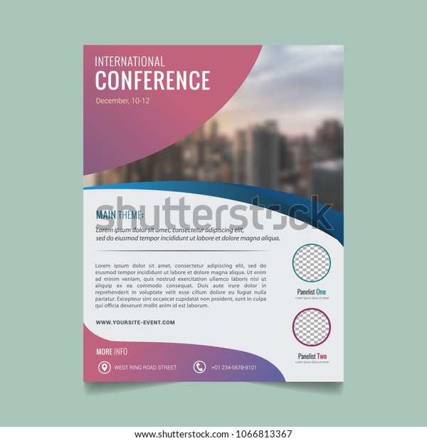 Brochure Template Flyer Design Seminar Conference Stock Vector (Royalty ...