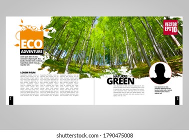 Brochure Template Flyer Nature Landscape Background Stock Vector ...