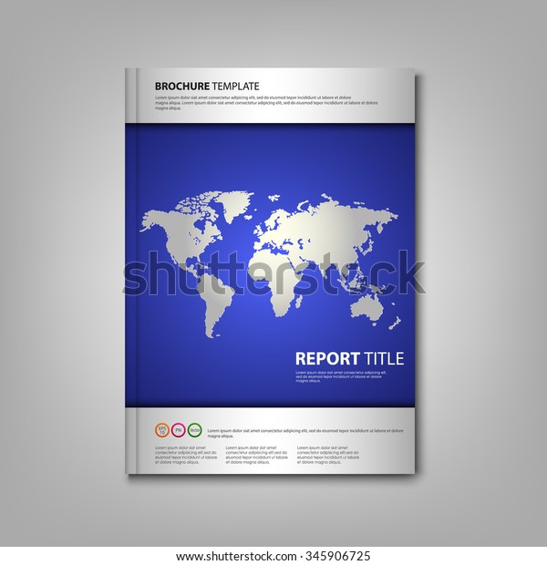 Brochures Book Flier Wold Map Template Stock Vector (Royalty Free ...