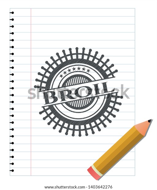 Broil Pencil Draw Vector Illustration Detailed Stock Vector (Royalty ...