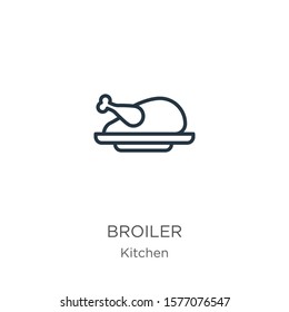 Broiler Icon Thin Linear Broiler Outline Stock Vector (Royalty Free ...