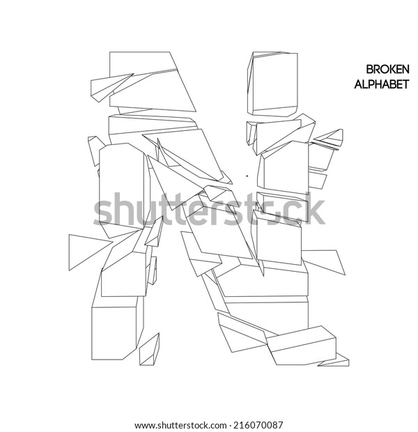 Broken Alphabet Letter N Stock Vector (Royalty Free) 216070087 ...