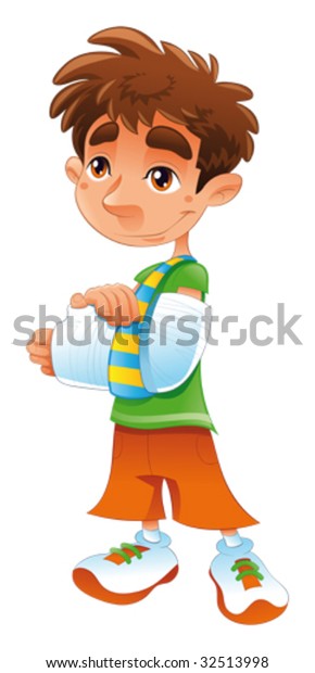 Broken Arm Cartoon Vector Character Stock Vector (Royalty Free) 32513998
