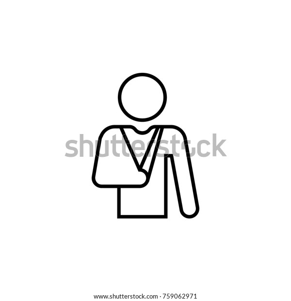 Broken Arm Line Icon Insurance Outline Stock Vector (Royalty Free ...