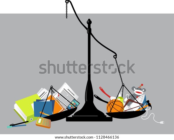 Broken Balance Scales Office Tools On Stock Vector (Royalty Free ...