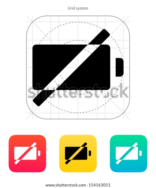 Broken Battery Icon On White Background Stock Vector (Royalty Free ...