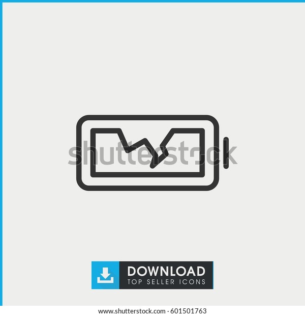 Broken Battery Icon Simple Outline Broken: vector de stock (libre de ...