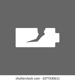 Broken Battery Icon Vector Illustration Flat Stock Vector (Royalty Free ...