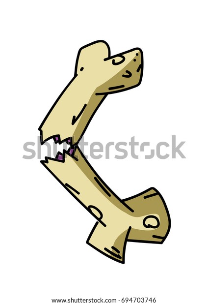 Broken Bone Cartoon Hand Drawn Image Stock Vector (Royalty Free ...