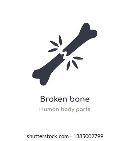 Broken Bone Outline Icon Isolated Line Stock Vector (Royalty Free ...