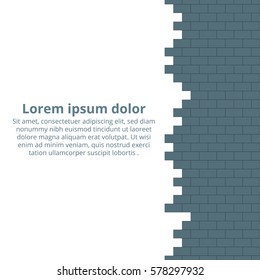 Broken Brick Wall Place Text Vector Stock Vector (Royalty Free ...