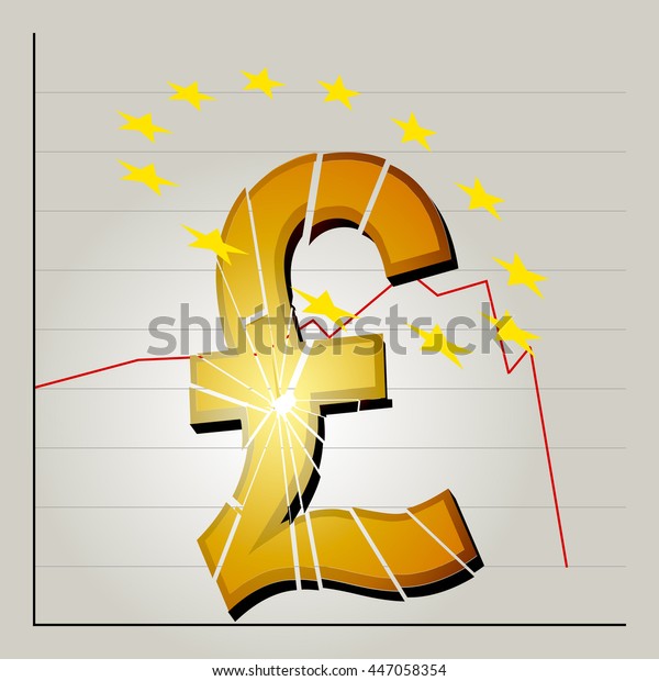 Broken British Pound Symbol Yellow Stars Stock Vector (Royalty Free ...
