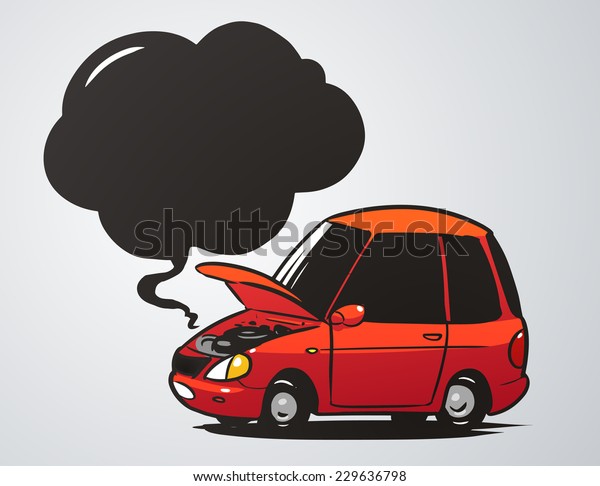Broken Car Cartoon Illustration Stock Vector (Royalty Free) 229636798 ...