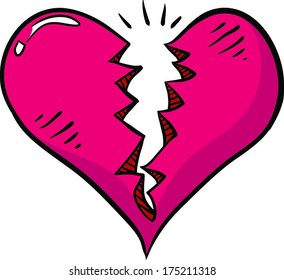 Broken Cartoon Heart Stock Vector (Royalty Free) 175211318 | Shutterstock