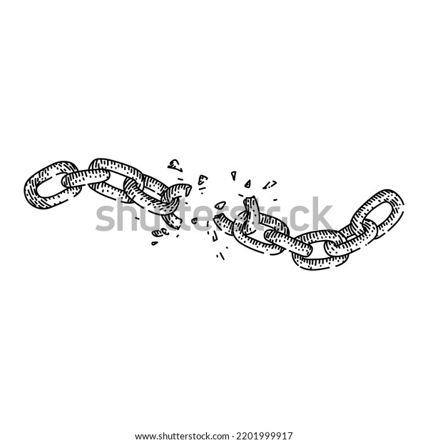 Broken Chain Hand Drawn Vector Link Stock Vector (Royalty Free ...