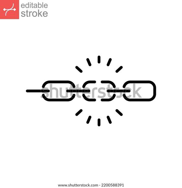 Broken Chain Line Icon Wreck Chain Stock Vector (Royalty Free ...