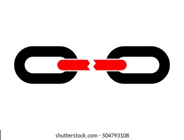 Broken Chain On White Background Stock Vector (Royalty Free) 504793108 ...