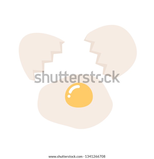 Broken Chicken Egg Cartoon Vector Illustration Stock Vector (Royalty ...