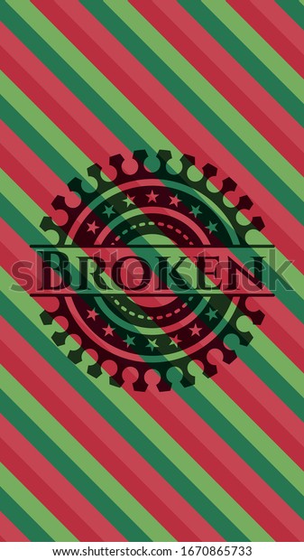 Broken Christmas Style Badge Vector Illustration Stock Vector (Royalty ...