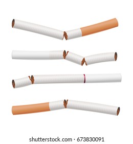 Broken Cigarettes Vector Smoking Kills Medical Stock Vector (Royalty ...
