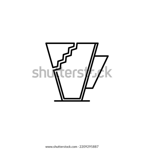 Broken Coffee Cup Icon On White Stock Vector (Royalty Free) 2209295887 ...