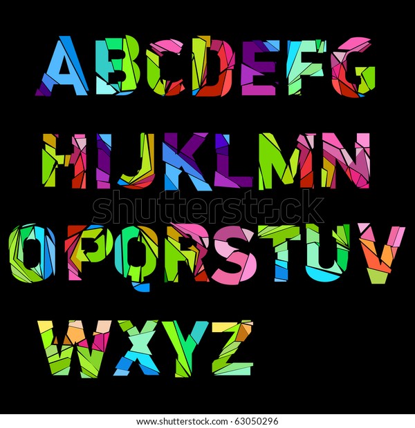 Broken Color Alphabet Stock Vector (Royalty Free) 63050296 | Shutterstock