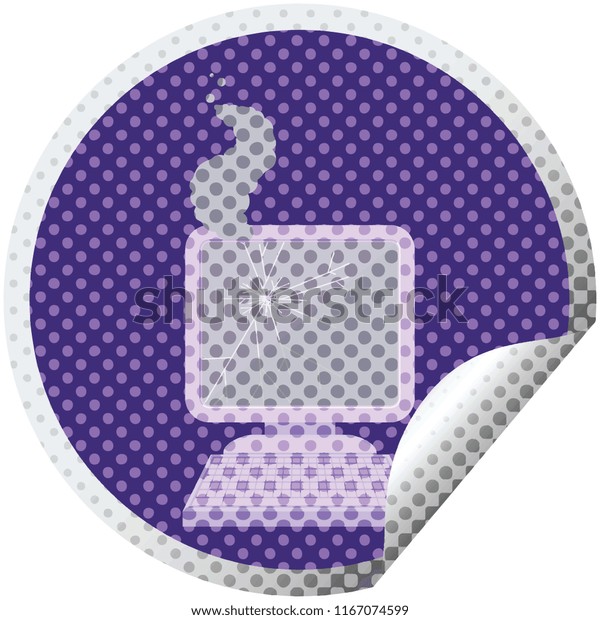 Broken Computer Graphic Vector Illustration Circular Stock Vector ...