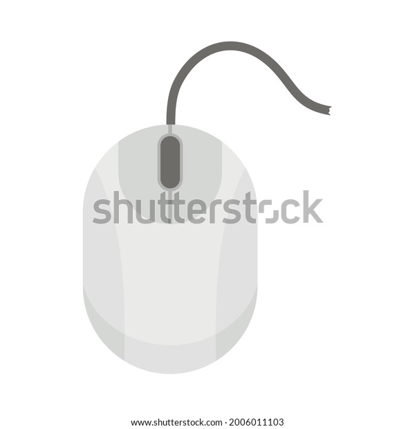 Broken Computer Mouse Icon Flat Illustration Stock Vector (Royalty Free ...