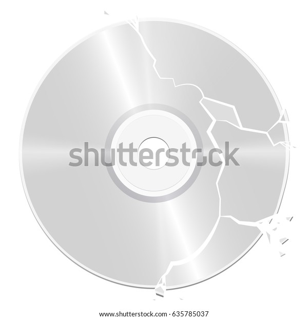 Broken Damaged Cd Isolated Vector Illustration: vector de stock (libre ...