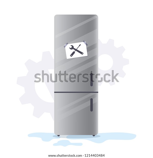 Broken Fridge Home Kitchen Appliances Household Stock Vector (Royalty ...