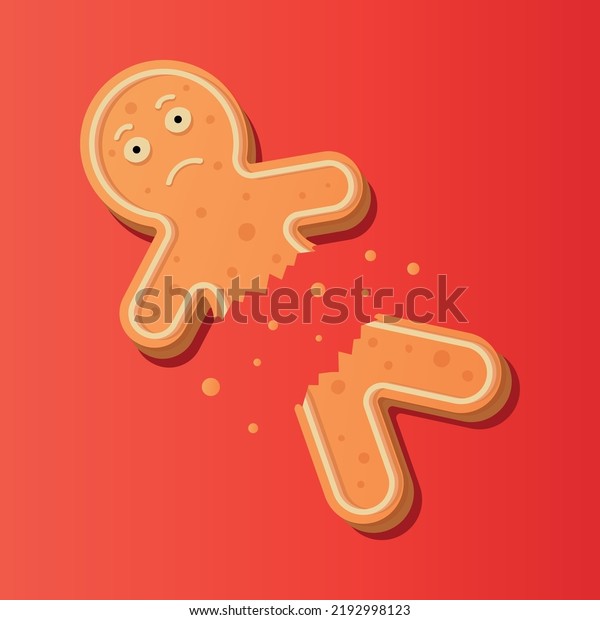 Broken Gingerbread Drawing Vector Art Stock Vector (Royalty Free ...