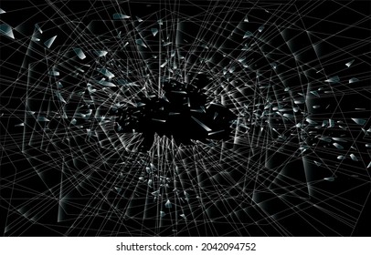Broken Glass Black Background Stock Vector (Royalty Free) 2042094752 ...