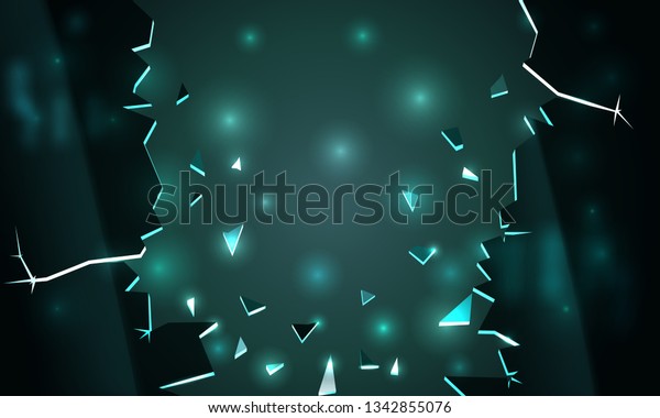 Broken Glass Dark Blue Background Broken Stock Vector (Royalty Free ...