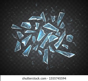 Broken Glass Dynamic Flying Shards Abstract Stock Vector (Royalty Free ...
