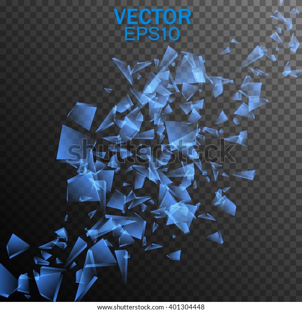 Broken Glass Vector Transparent Fragments Vector Stock Vector (Royalty ...