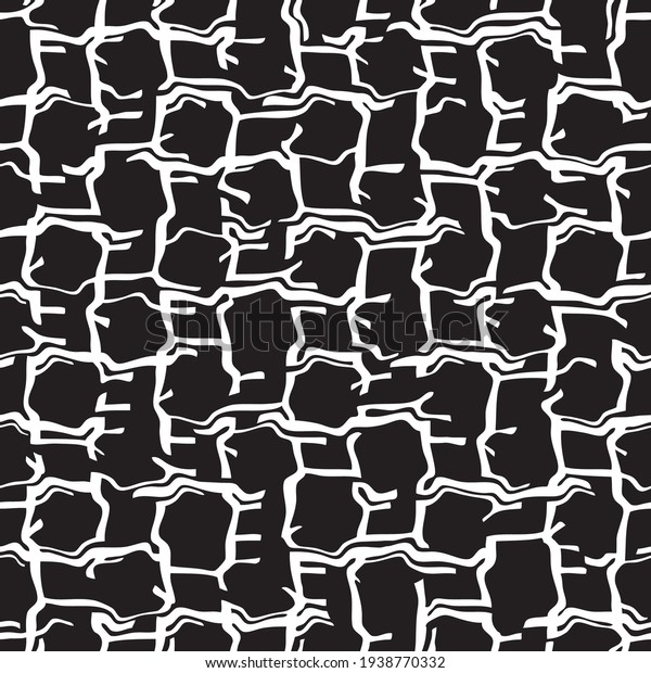 Broken Grid Black White Seamless Pattern Stock Vector (Royalty Free ...