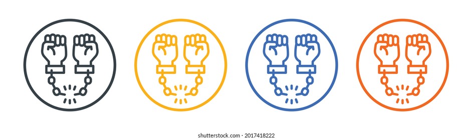 Broken Handcuffs Icon Unchained Hands Freedom Stock Vector (Royalty ...