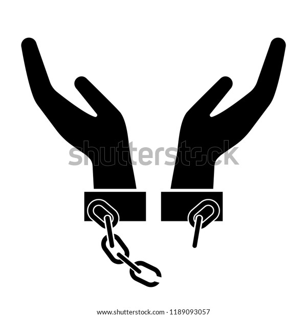 Broken Handcuffs Manacles Shackles Icon Unchained Stock Vector (Royalty ...